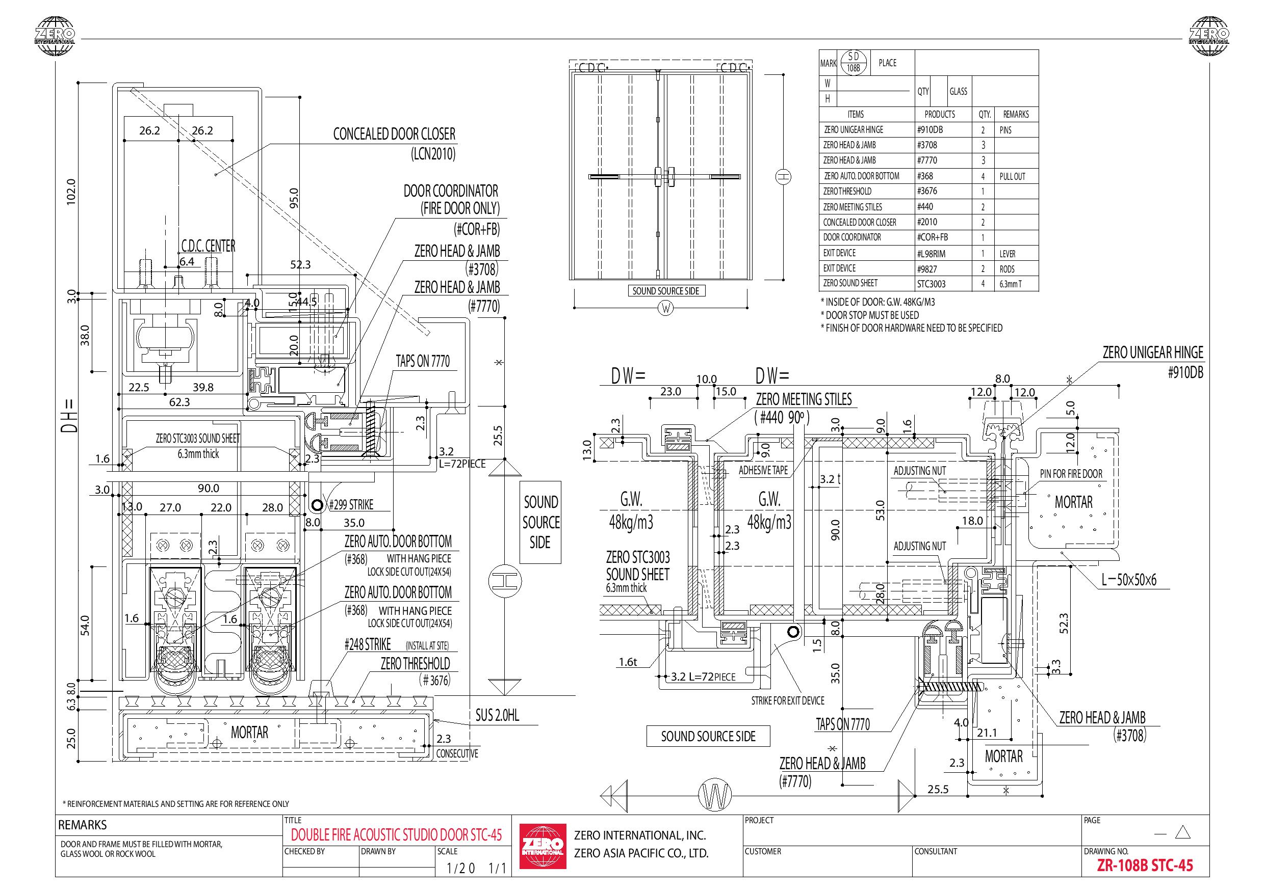 ZR108B STC-45 Double SealSTC-45STCs for Double Door – K Walters Global